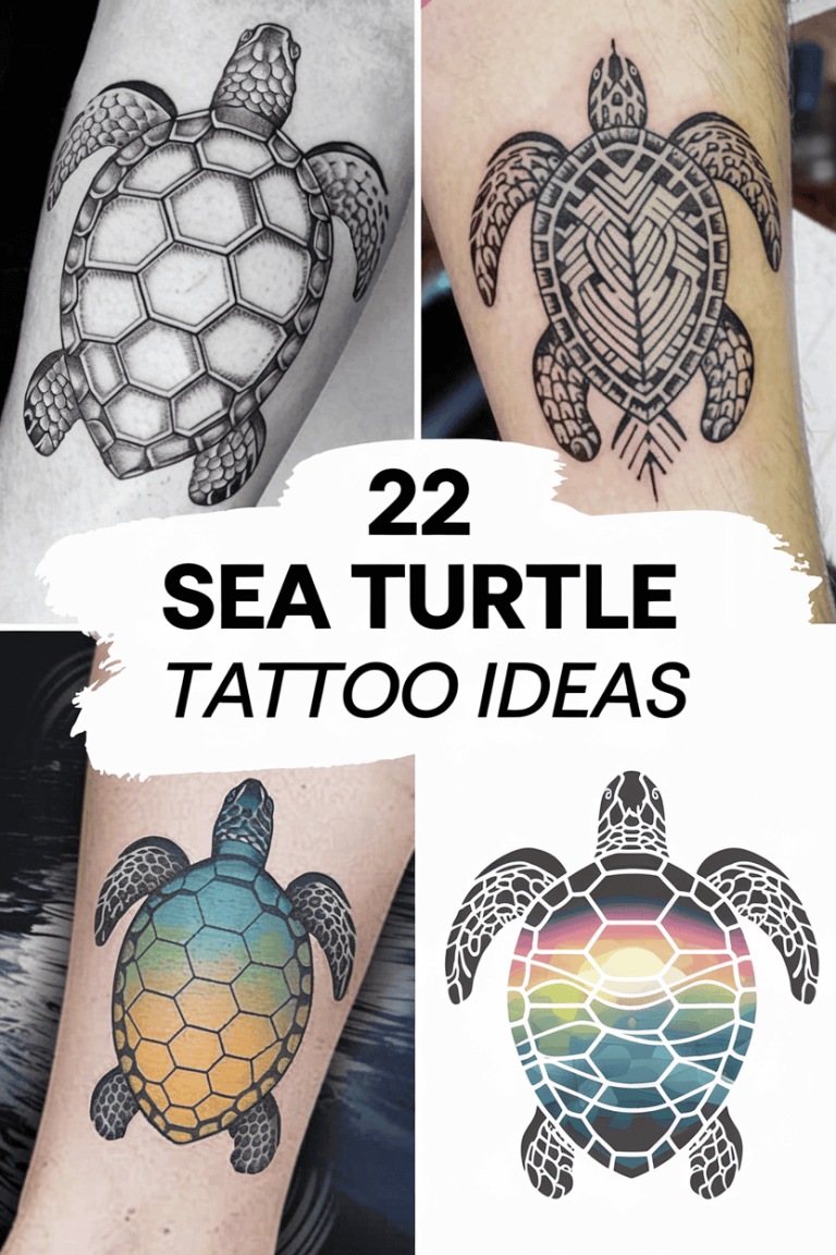 21 Majestic Sea Turtle Tattoo Designs with Symbolic Meaning