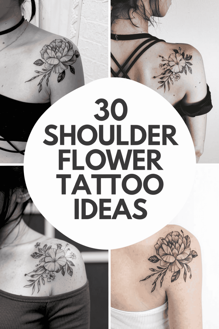 22 Delicate Shoulder Flower Tattoo Designs
