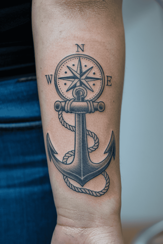 21 Navigational Compass Tattoo Designs for Adventurers