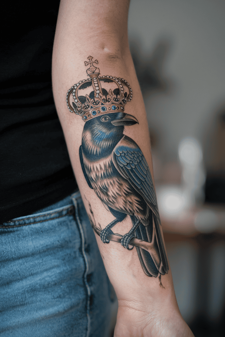 30 Mysterious Crow Tattoo Designs with Symbolic Meanings