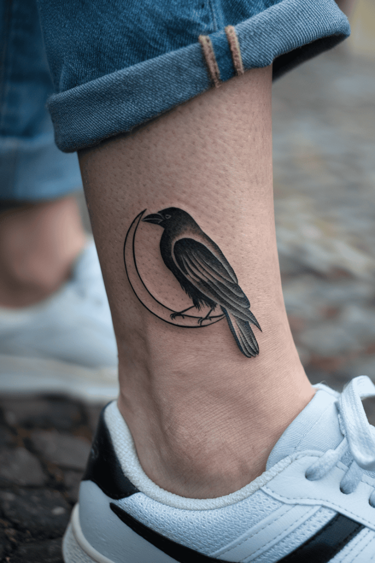 30 Mysterious Crow Tattoo Designs with Symbolic Meanings