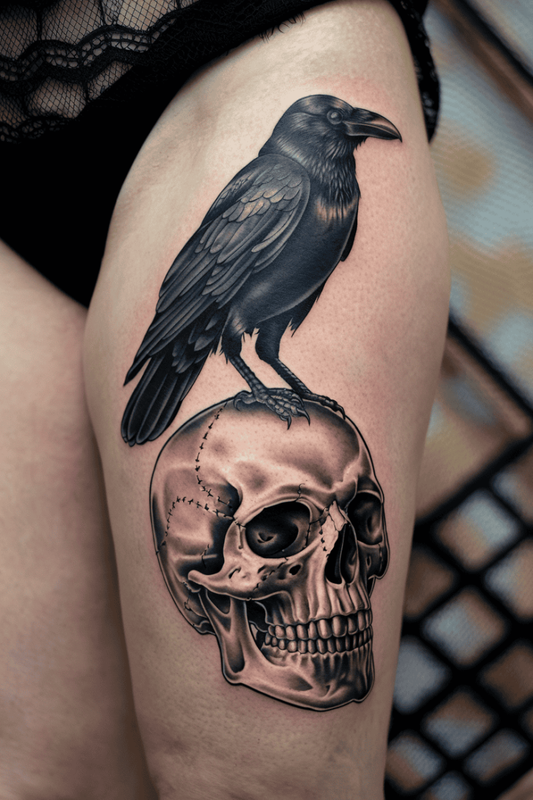 30 Mysterious Crow Tattoo Designs with Symbolic Meanings