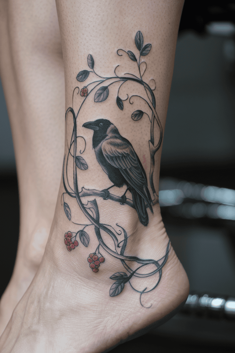 30 Mysterious Crow Tattoo Designs with Symbolic Meanings
