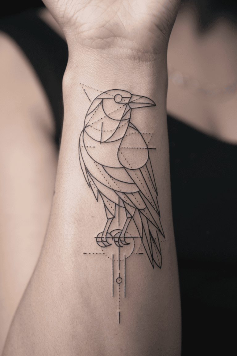 30 Mysterious Crow Tattoo Designs with Symbolic Meanings