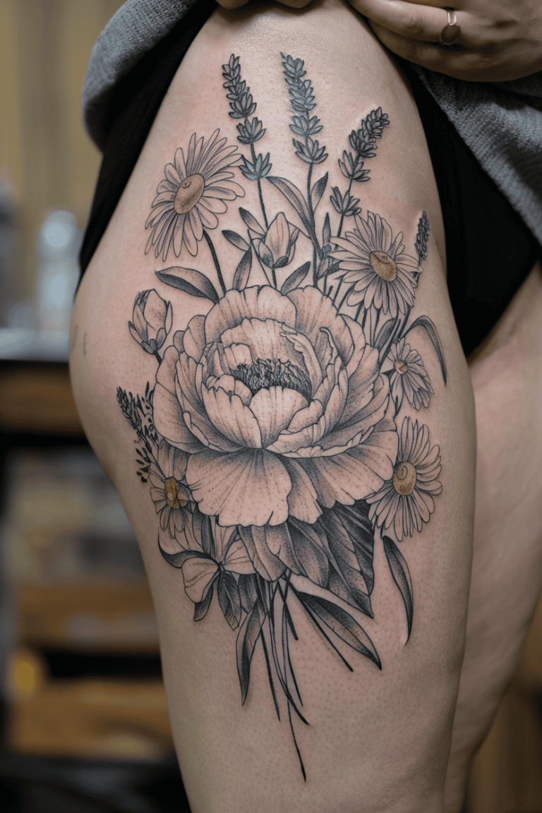 25 Lovely Peony Tattoo Ideas with Elegant Charm