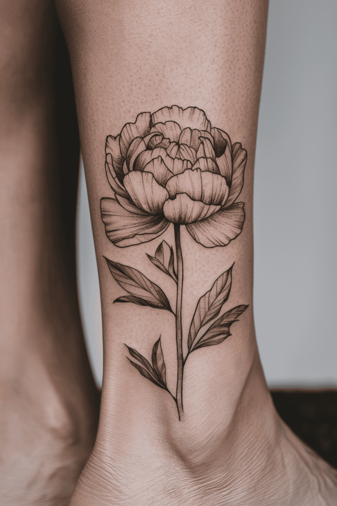 25 Lovely Peony Tattoo Ideas with Elegant Charm