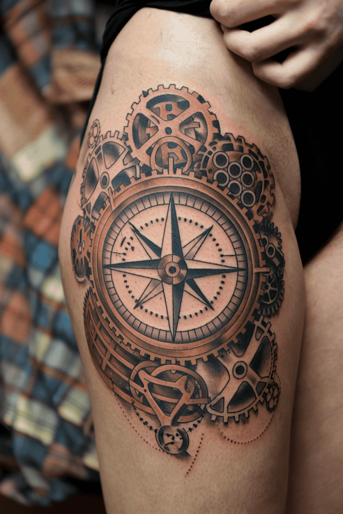 21 Navigational Compass Tattoo Designs for Adventurers