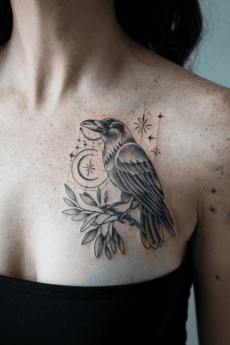 30 Mysterious Crow Tattoo Designs with Symbolic Meanings
