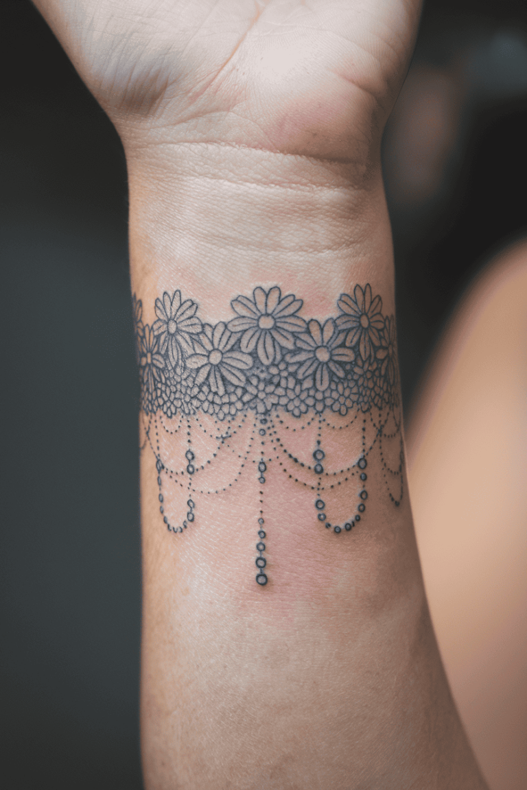 30 Delicate Flower Lace Tattoo Designs for a Feminine Touch