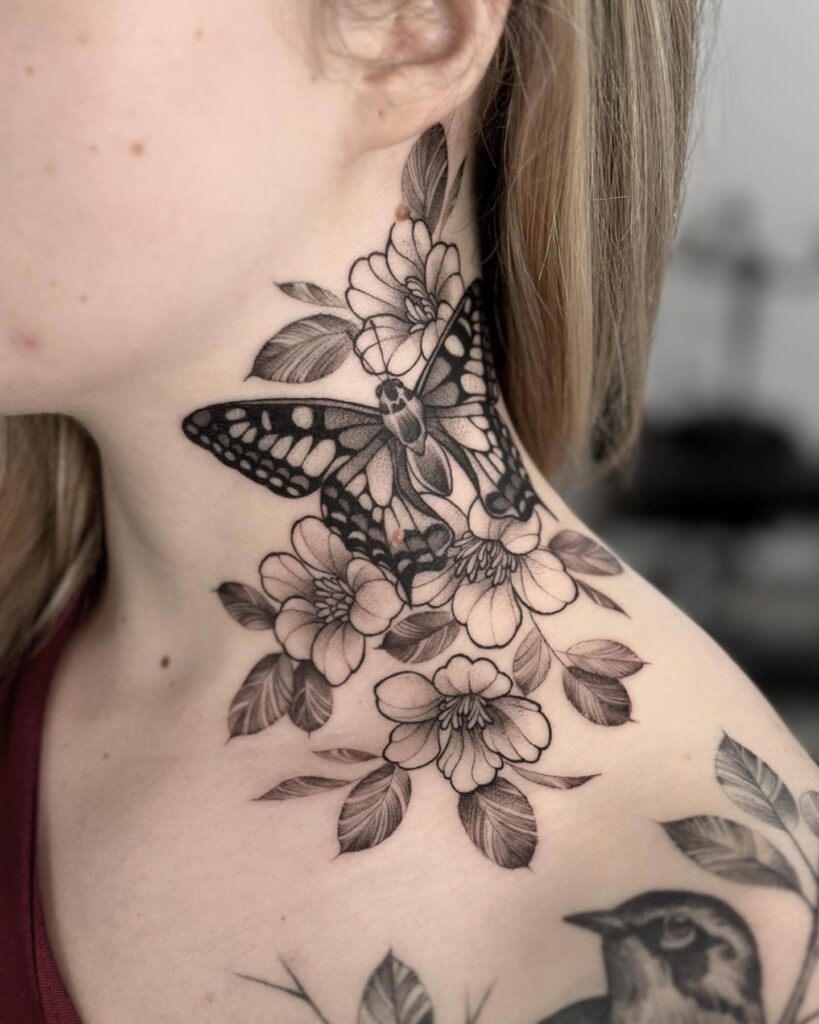 40+ Beautiful Women’s Neck Tattoos to Inspire